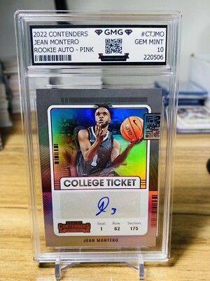 2022 Contenders Jean Montero Rookie Auto Pink SP GMG Graded 10 Gem Mint ...