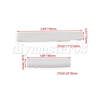 12 String Guitar Saddle & Nut Slotted Bone Neck Nuts Acoustic Guitar ...