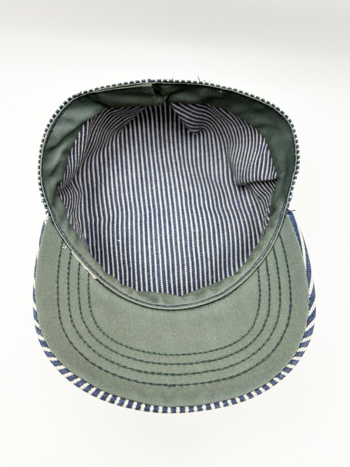 1940s-50s Key Imperial Sanforized Denim Engineer Hat Work Wear Railroad ...