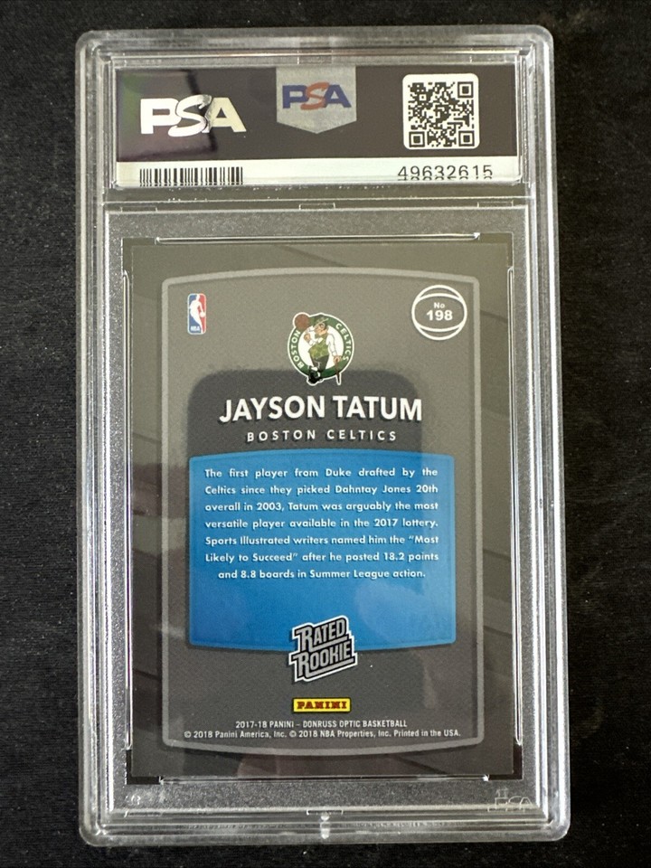 2017-18 Panini Donruss Optic Jayson Tatum #198 Red Yellow Rated Rookie ...