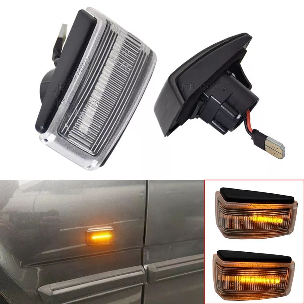 2PCS Dynamic LED Side Marker Indicator Repeater Lamps For Volvo 240 740 ...