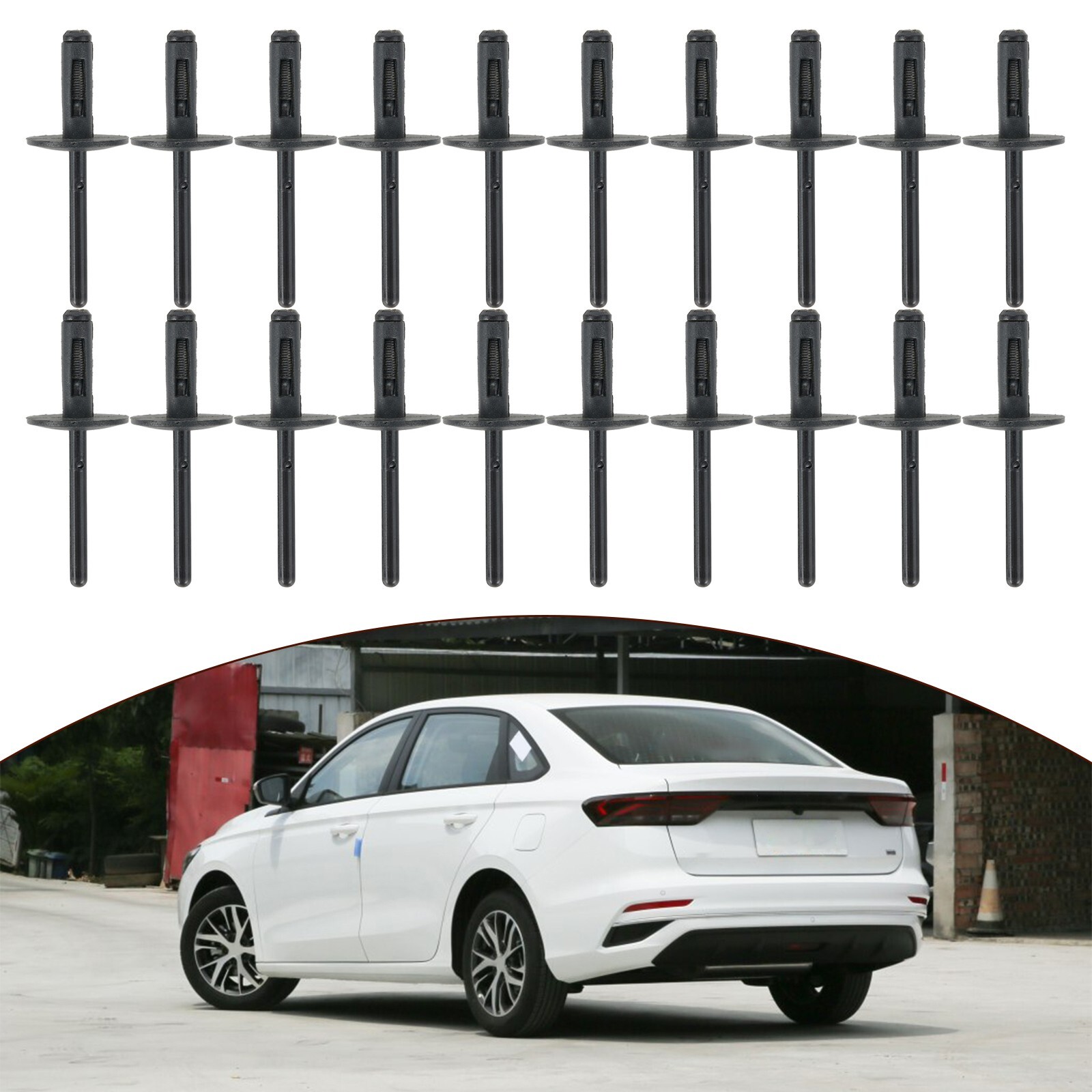 NEW 20Pc Car Plastic Bumper Door Fender Black Plastic Rivets Fasteners ...