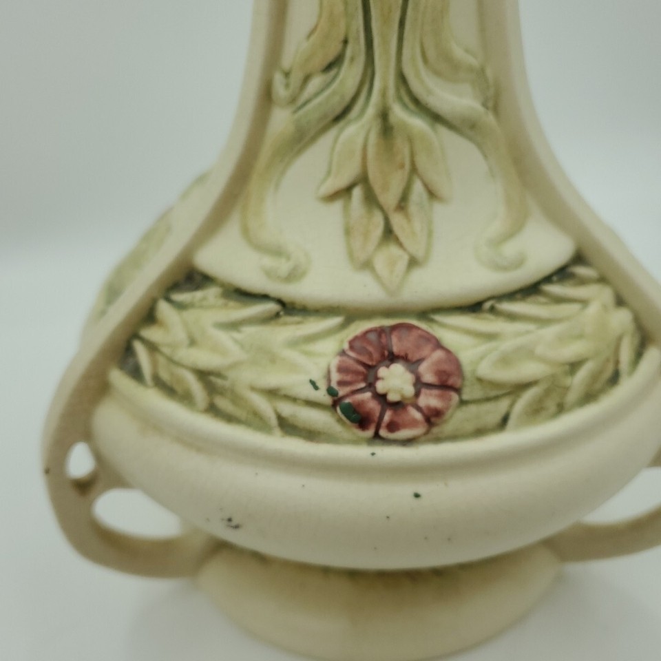 Weller Pottery Roma 3 Handled Vase Tall Floral Unmarked | eBay
