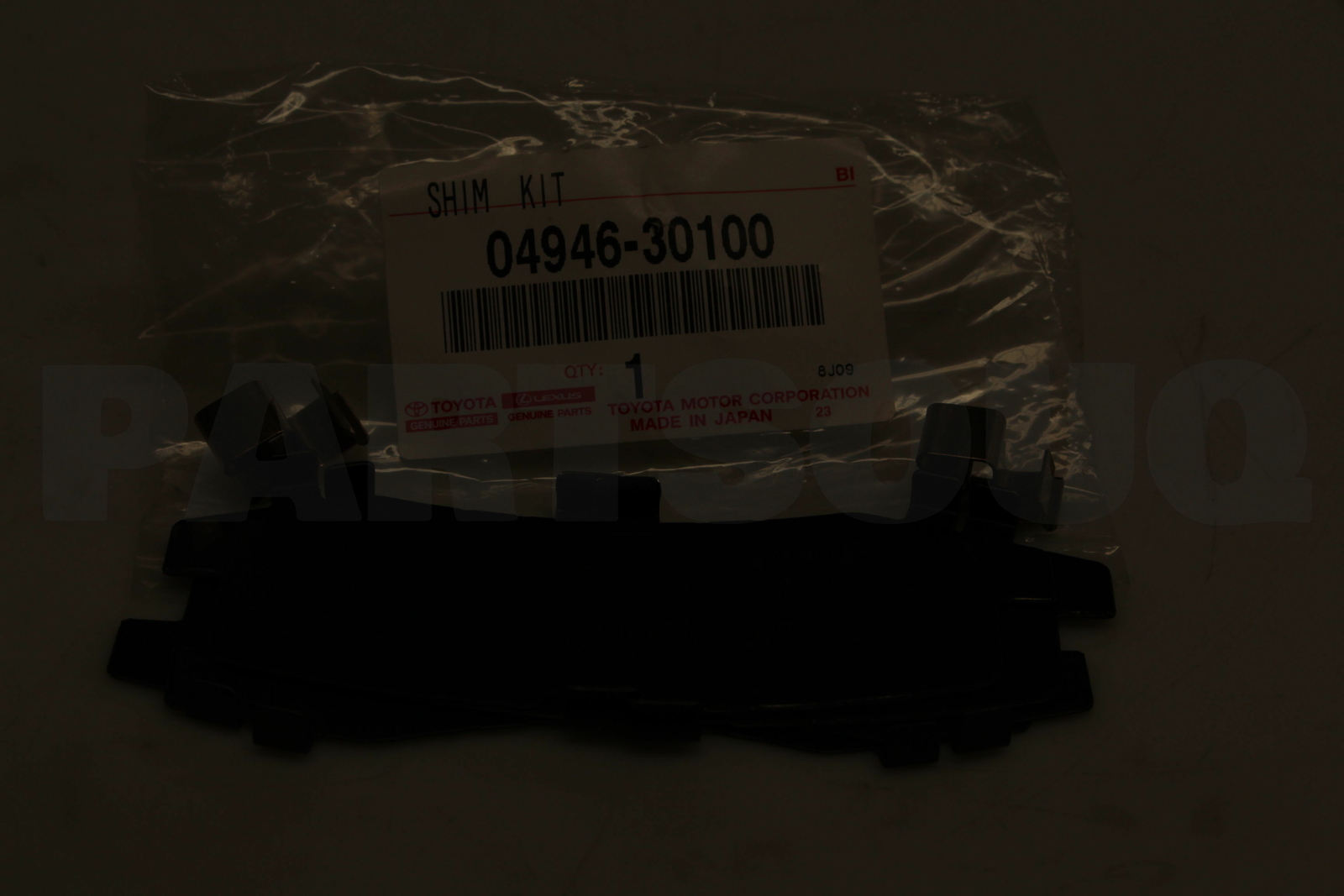 0494630100 Genuine Toyota SHIM KIT, ANTI SQUEAL(FOR REAR DISC BRAKE ...