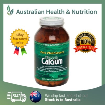 GREEN NUTRITIONALS GREEN CALCIUM CAPSULES // CHOOSE SIZE + FREE SAME ...