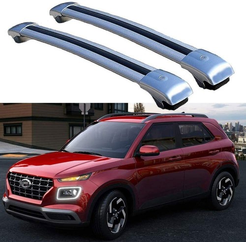 2Pcs Lockable Roof Rail Rack Cross Bars Crossbar Fit For Hyundai Venue ...