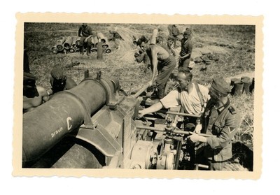 Crew loading German 21cm Artillery, WW2, Original Photo | eBay