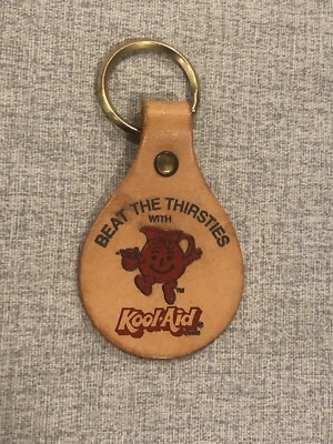 Vintage Kool Aid Beat The Thirsties Leather Keychain 80s Mail Away ...