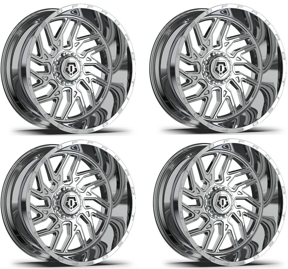 Set 4 22" TIS 544C Chrome 22x12 Wheels 8x180 -44mm Lifted For Chevy GMC ...