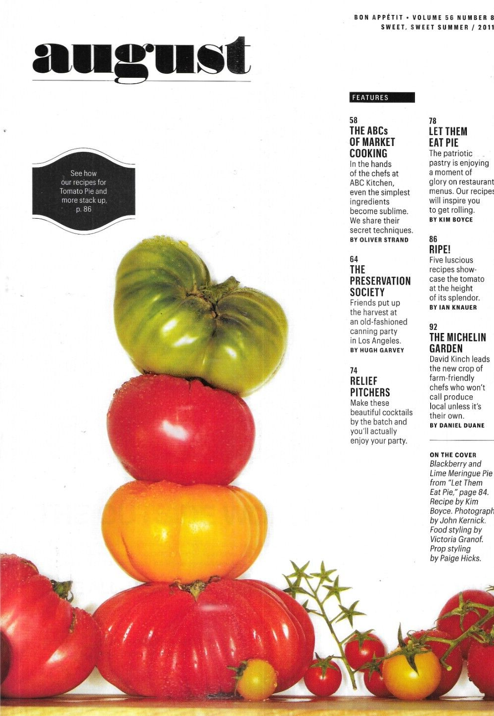 Bon Appetit Magazine Summer Recipes Pickles and Jams Fruit Pie Clambake ...