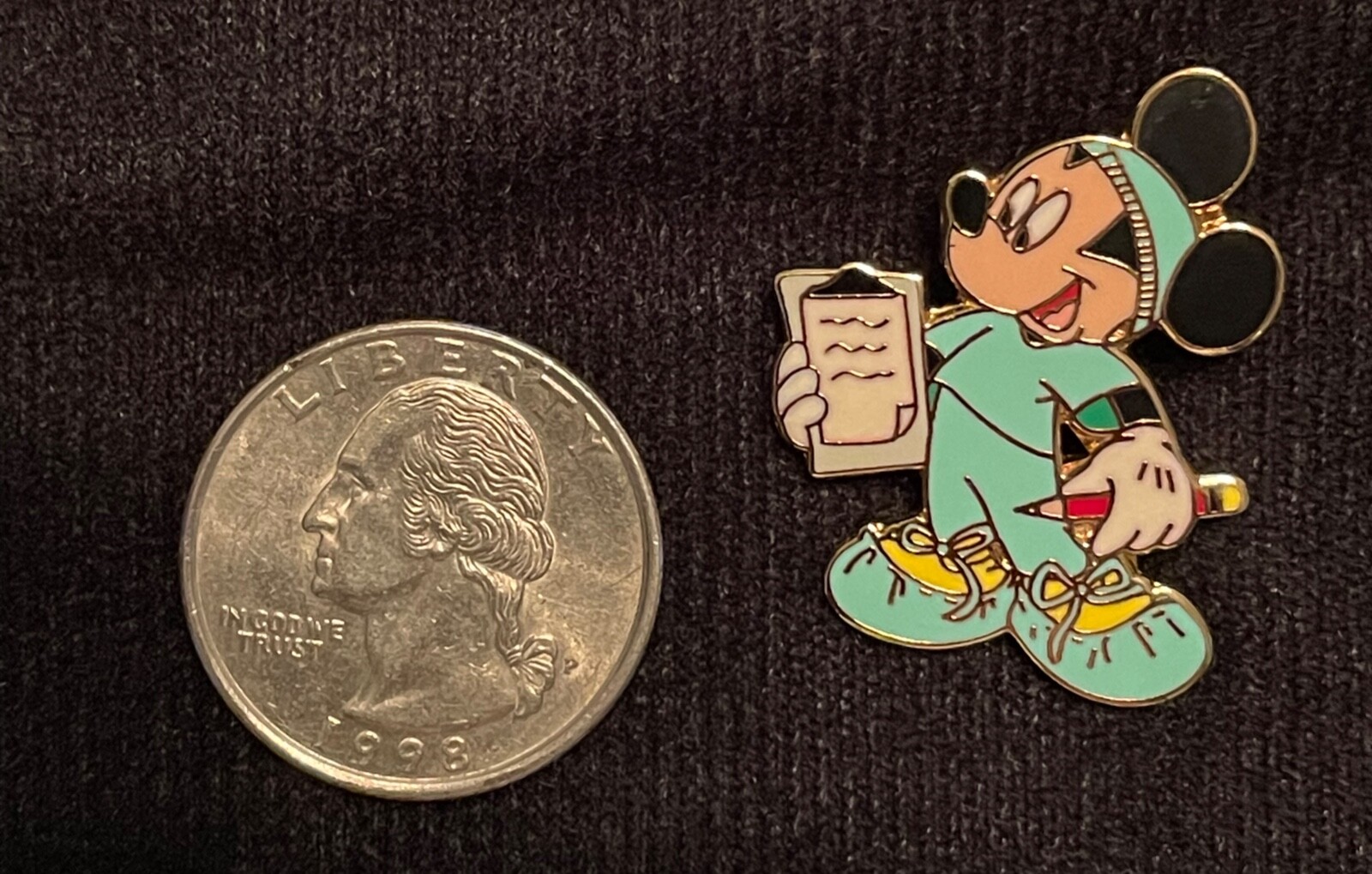 Disney Pin Mickey Mouse Doctor Surgeon in Green Scrubs Medical Chart | eBay