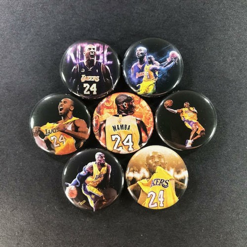 Kobe Bryant 1" Button Pin Set (7 Pins) Lakers NBA Basketball Black ...
