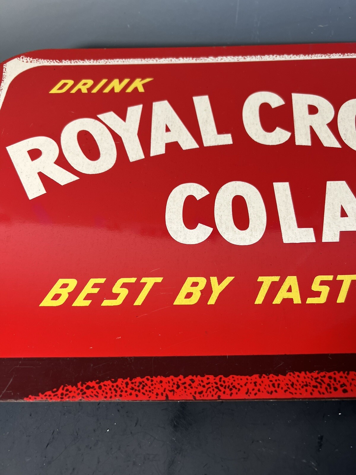 ORIGINAL ROYAL CROWN COLA SODA ADVERTISING FLANGE METAL SIGN RC COLA | eBay