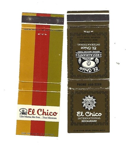 2 El Chico Restaurant Matchcovers | eBay