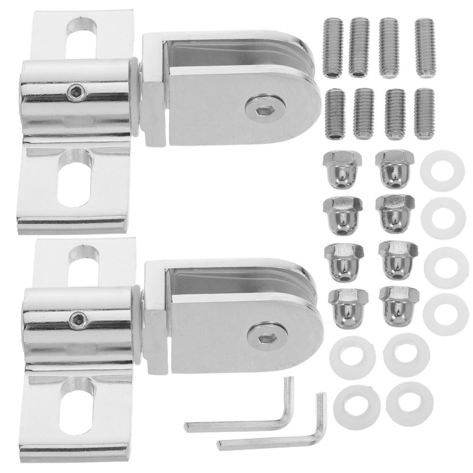 2 Set Shower Glass Hardware Short Back Plate Hinge Frameless Door ...