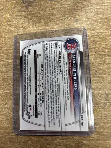 2025 Bowman Draft Marcus Phillips Chrome Auto 1st #CPA-MP Red Sox | eBay