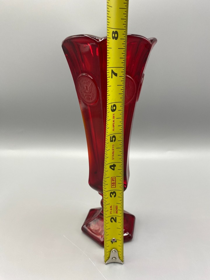 Fostoria Ruby Red Coin Glass Crystal Vase Vintage | eBay