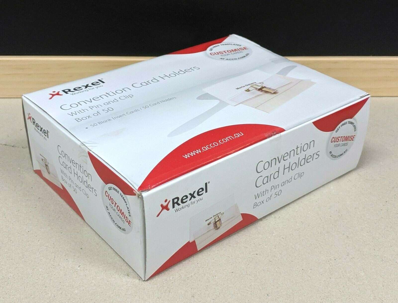 Rexel Convention Card Holder 90050 With Pin and Clip Box of 50 | eBay ...