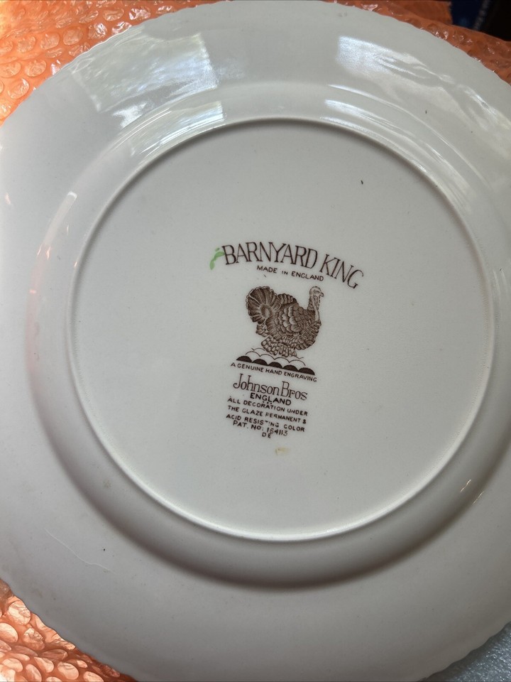 12 Barnyard King Thanksgiving Dinner Plates(selling 1 Set Of 12 Dinner ...