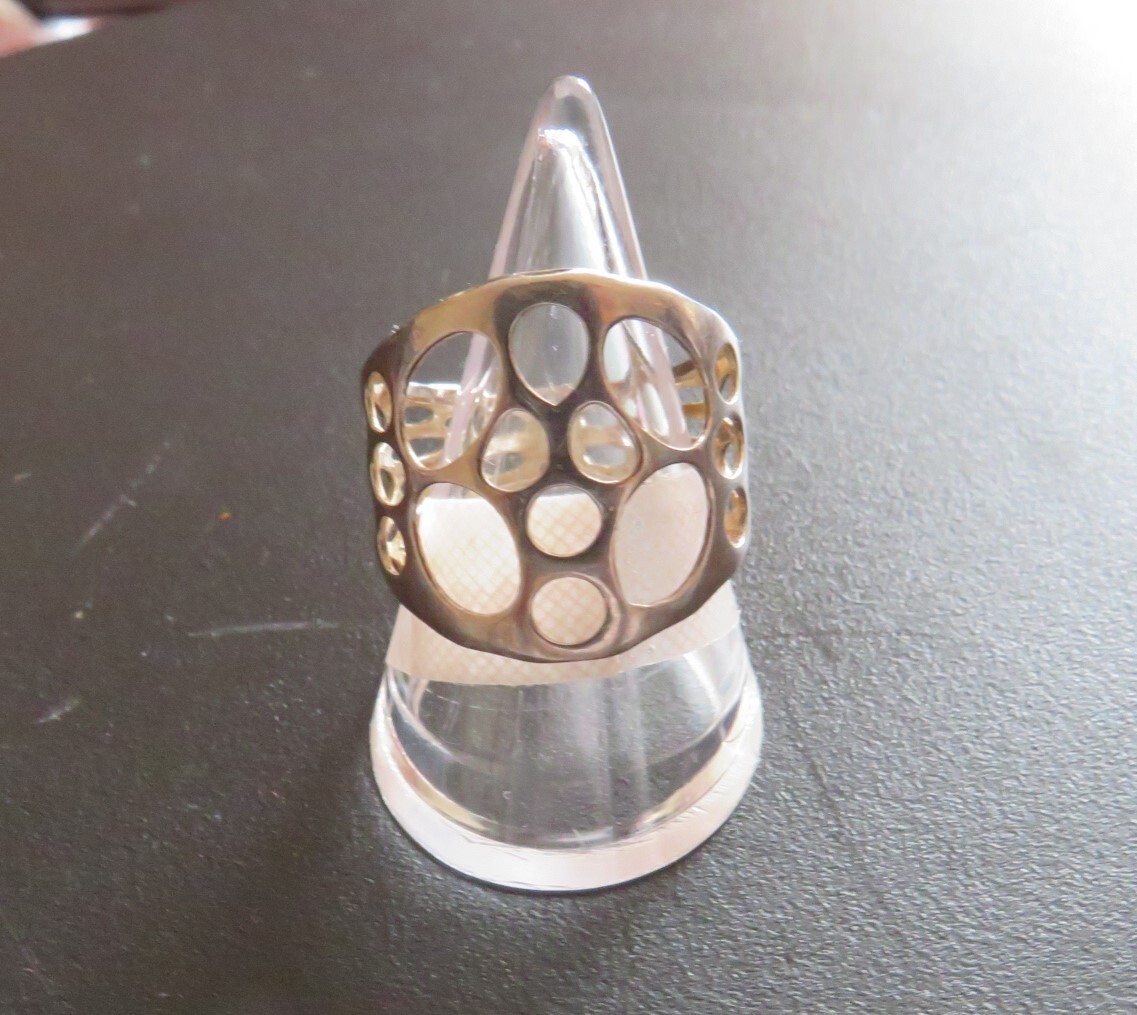 925 Sterling Silver Wide Holes Ring Size Q | eBay UK