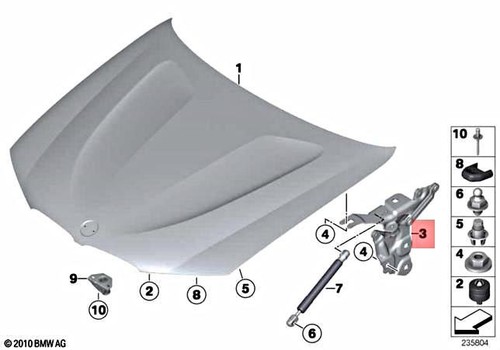 For BMW Genuine Hood Hinge Front Left 41617262875 | eBay