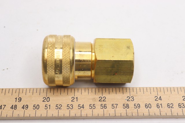 FOSTER Quick Disconnect Hose Coupling 1-Way Lock Automatic Brass 3/4"x1 ...