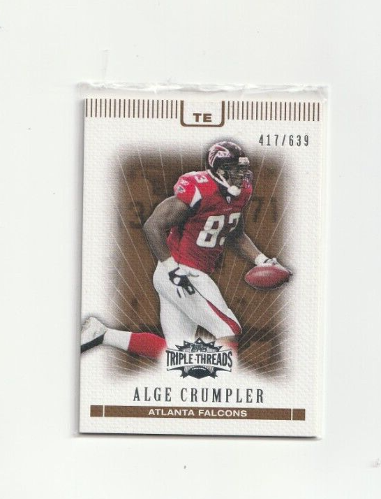 2007 Topps Triple Threads Alge Crumpler Sepia /639 Atlanta Falcons ...