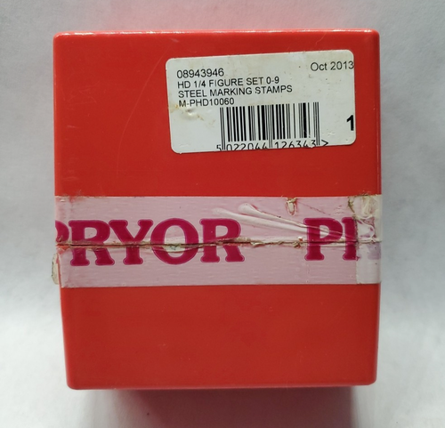 PRYOR HEAVY DUTY GOLIATH 1/4" CHARACTER 0-9 STEEL MARKING STAMPS 10 pc ...