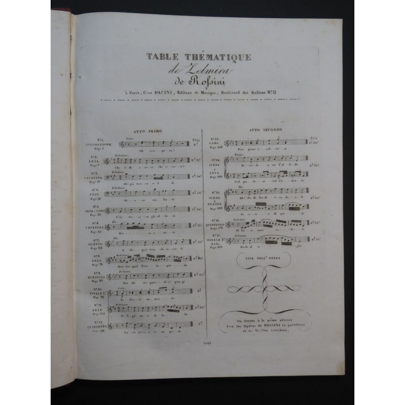 ROSSINI G. Zelmira Opéra Chant Piano ca1825 | eBay
