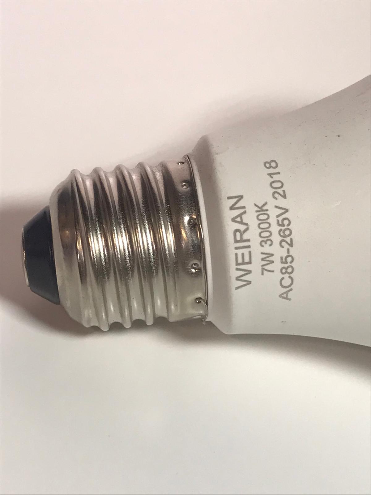 Weiran AC85-265 LED Light Bulb Warm White 3000K 7W/60W Equivalent | eBay