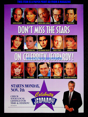 Celebrity Jeopardy King World TV 1994 Alex Trebek Trade Print Magazine ...