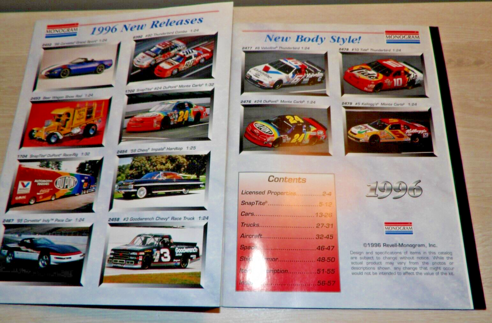 MONOGRAM MODEL KITS CATALOG 1996 CARS TRUCKS STAR TREK | eBay