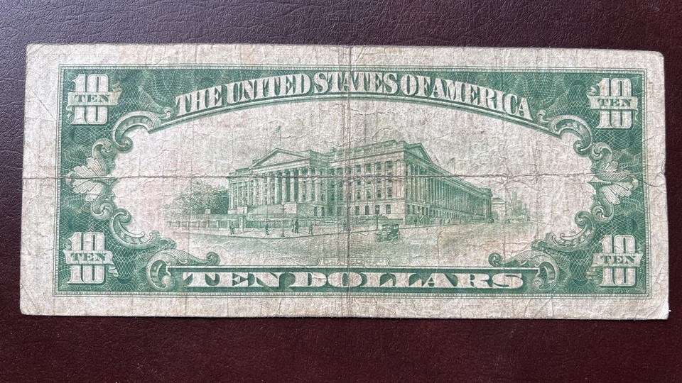 1929 Ten Dollar National Currency Note $10 Bill San Francisco ...