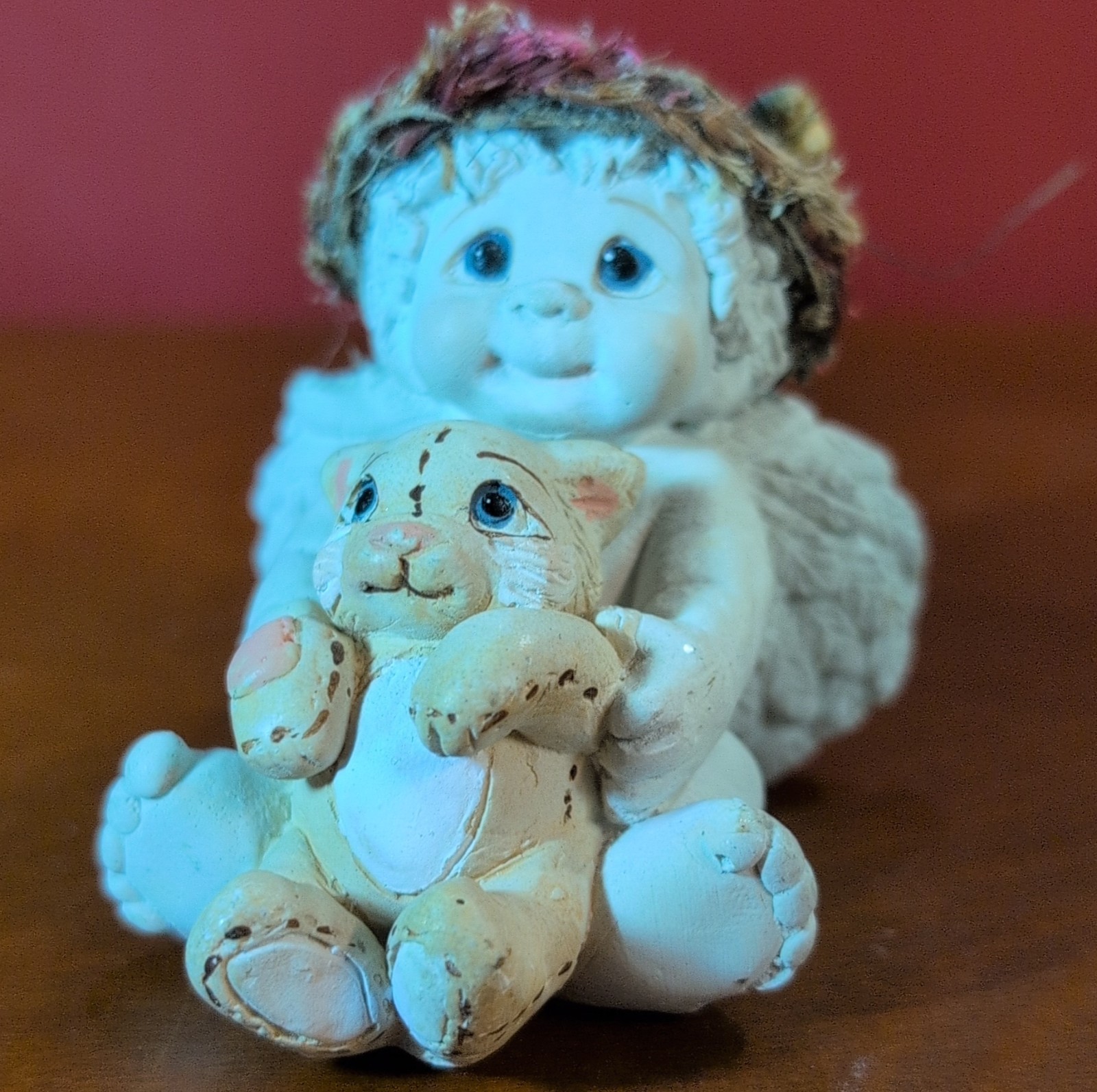 Vintage 1996 Dreamsicles "Cuddle Up" Angel Cherub & Teddy Bear Figurine ...