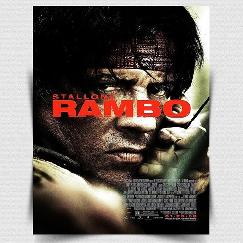 RAMBO 4 STALLONE Film Advert SIGN METAL PLAQUE art print poster man ...