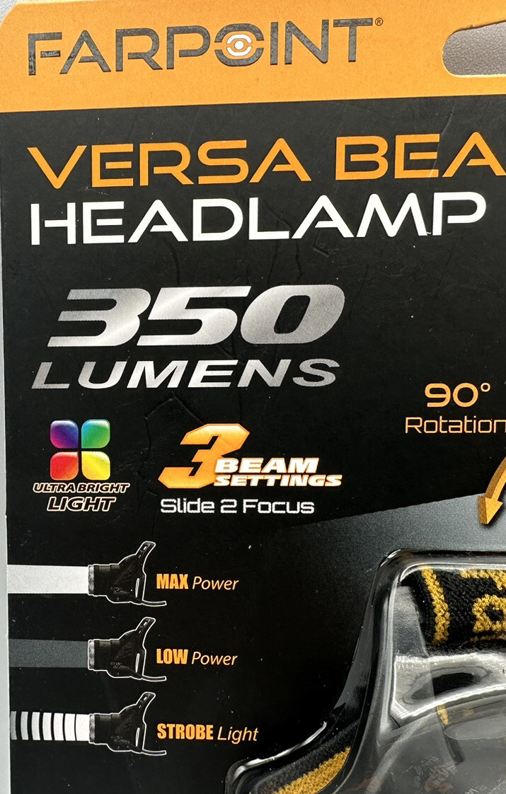 Farpoint LED Tec Headlamp 350 Lumens 275m Distance I-Zoom 2 Beam Set ...