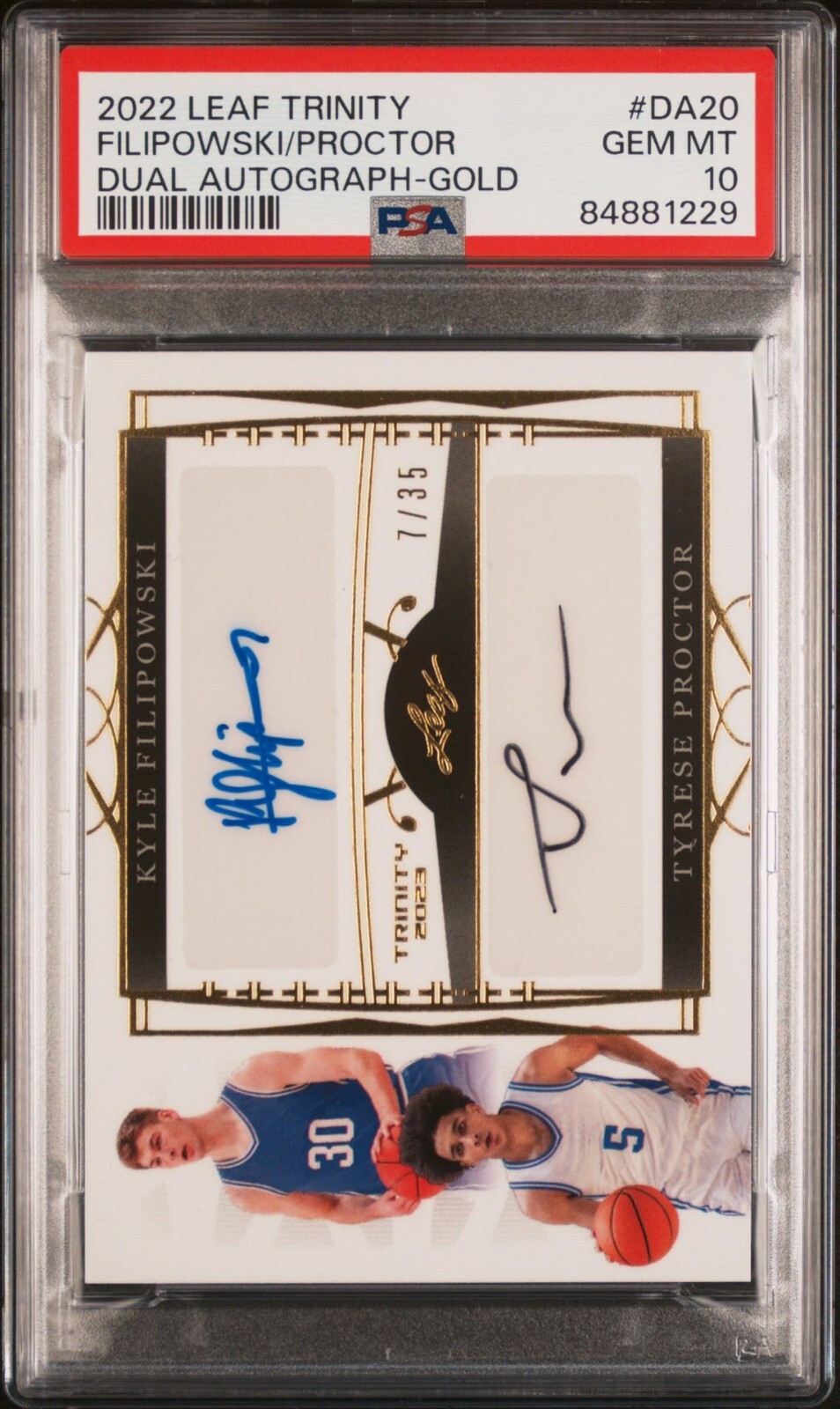 2022-23 Leaf Trinity - Dual Autographs Kyle Filipowski, Tyrese Proctor ...