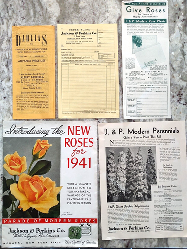 1941 JACKSON & PERKINS NEW ROSES CATALOG w/ ORDER FORM SUPPLEMENT ...