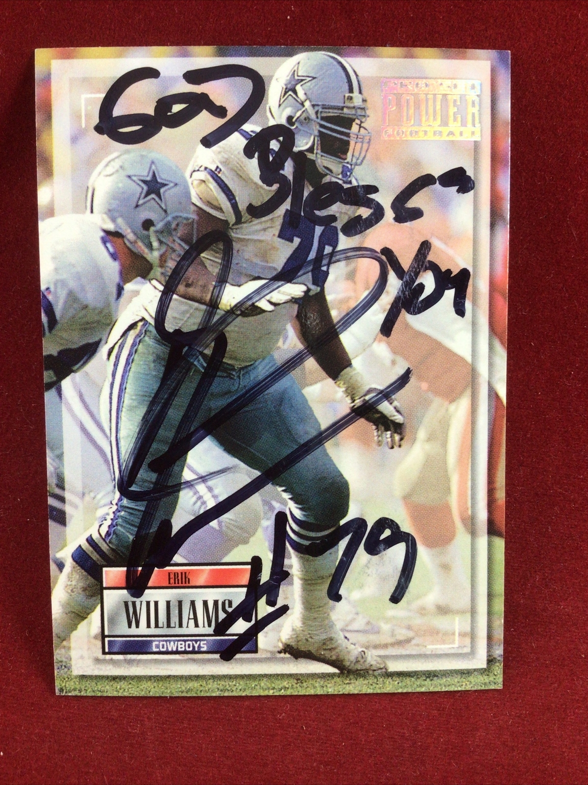 Erik Williams -Central State (Ohio)- Dallas Cowboys Autographed Card | eBay