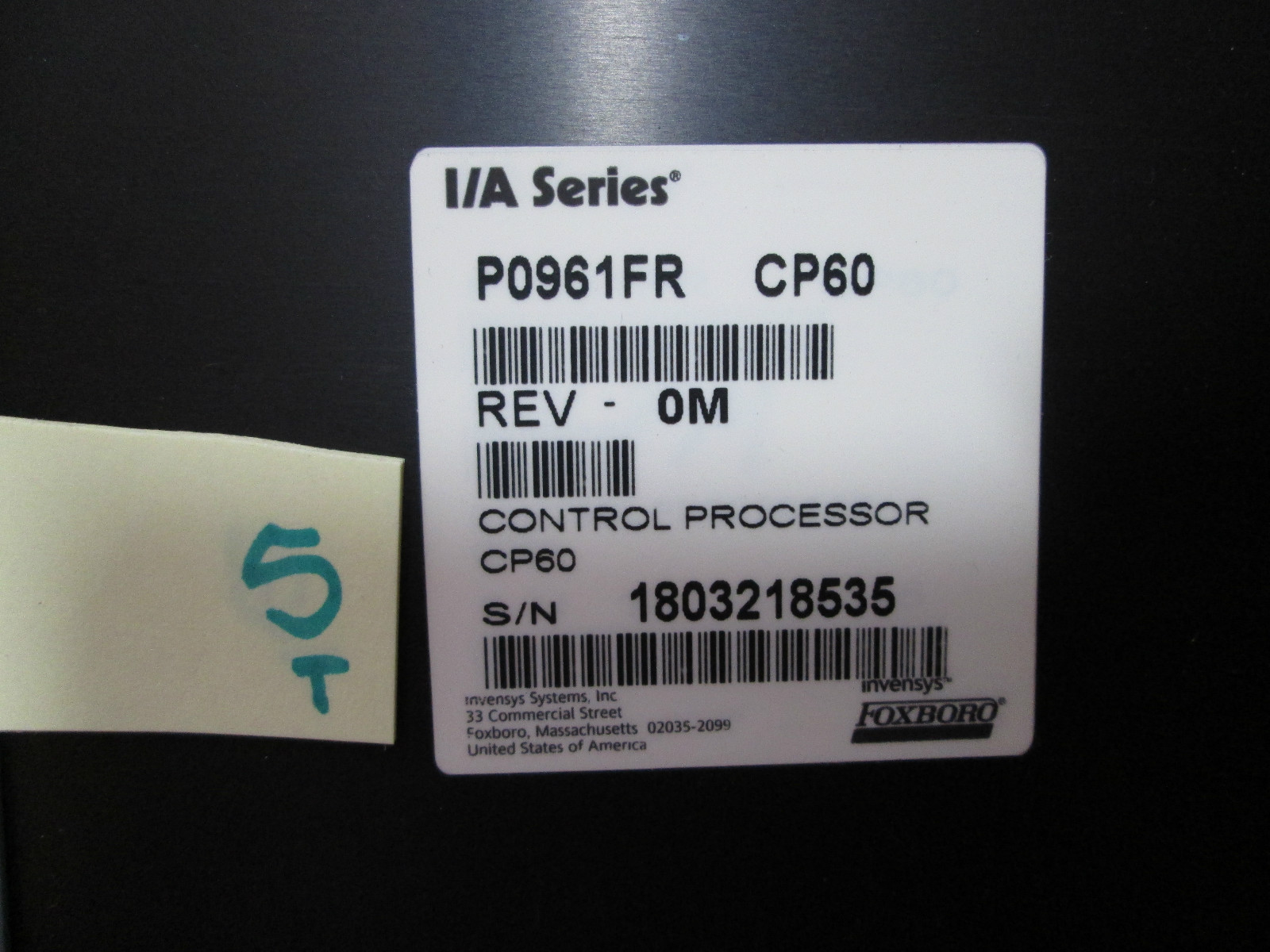 FRESH TAKEOUT FOXBORO P0961FR P0961FR-0M CONTROL PROCESSOR CP60 MODULE ...