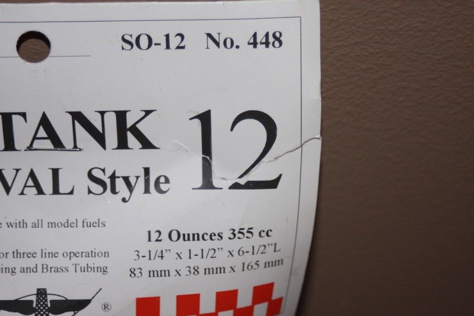 Sullivan Fuel Tank Nev- R Leaks Slant Style S0-12 N0. 448 for R/C ...