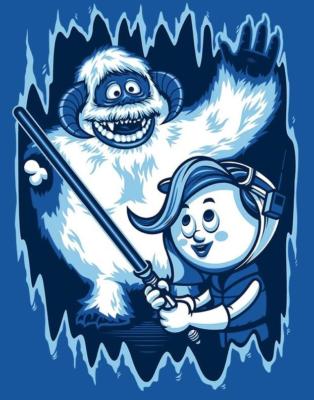 Star Wars Skywalker Wampa as Rudolph Hermey Sasquatch Satire RIPT Women ...
