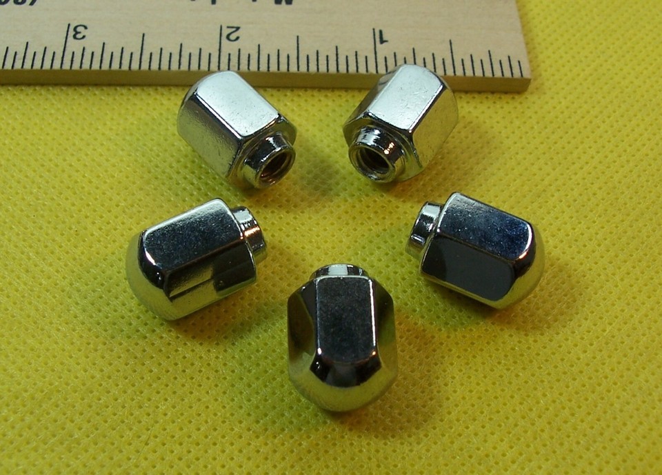 Harley Davidson FIVE NOS Chrome Nut 1/4-20 x 3/4" Tapered Acorn Locknut ...