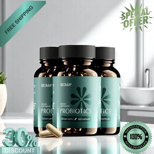 Packof 3 Probiotics Supplement – 60 Capsules | Digestive Health, Bioma ...