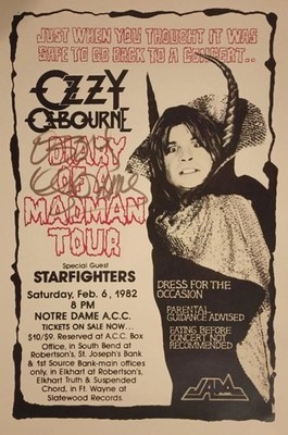 1982 OZZY OSBOURNE CONCERT Poster | eBay