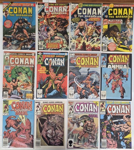 CONAN THE BARBARIAN ANNUAL #1-12 MARVEL COMIC FULL RUN LOT HI GRADE Avg ...