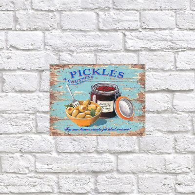 Pickles Chutney, Retro tin metal sign art decor gift home | eBay UK