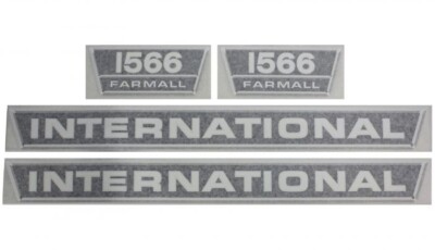 IH FARMALL INTERNATIONAL DECALS 1566 HOOD&MODEL LETTERS, BLK/CHROME ...