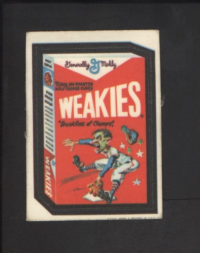1973 Topps Wacky Packages Cloth Sticker 1st Series Weakies NO Creases ...