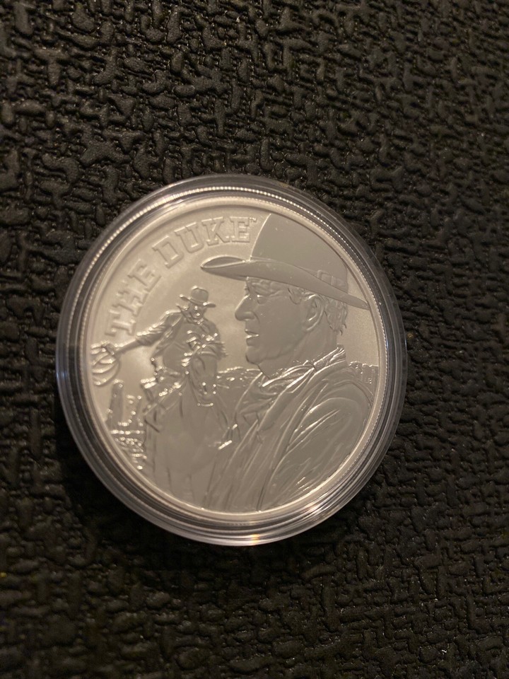 John Wayne Silver Coin 1 Ounce 9999 BU Bullion Western Yellowstone Man ...